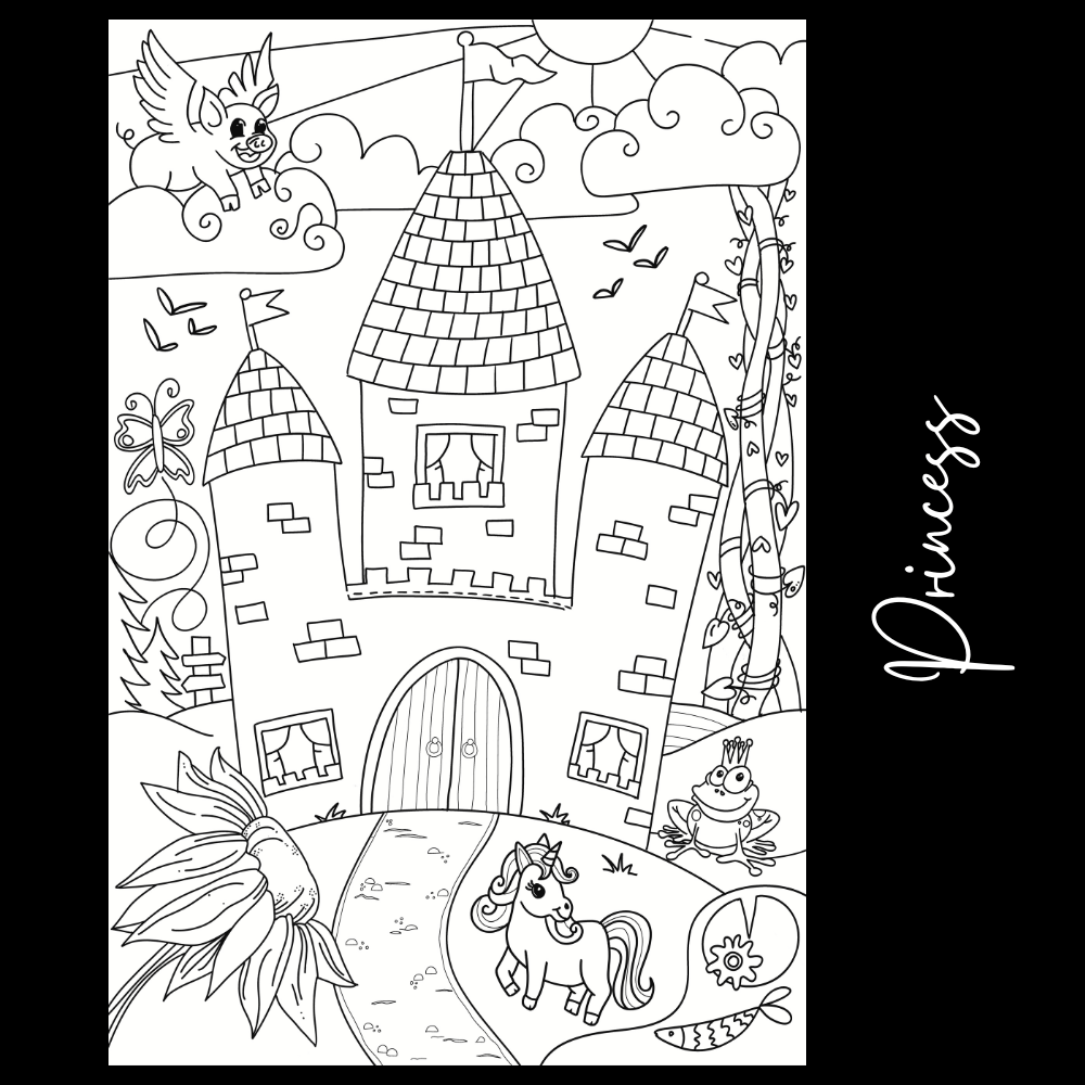 Princess – Giant Coloring Page (24x36") – Tons of Hues